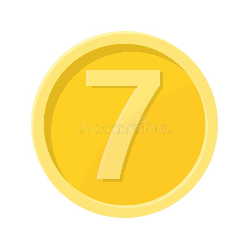 Simple Illustration of Coin with Number Seven Concept of Internet Icon ...