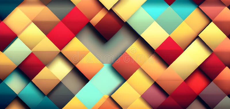 Simple Illustration of a Colorful Rhombus Geometry, Great for ...