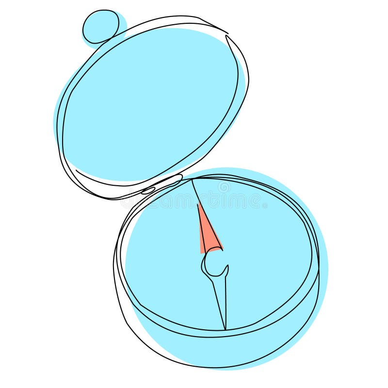 Simple Illustration of a Compass Highlighting Its Needle Against a ...