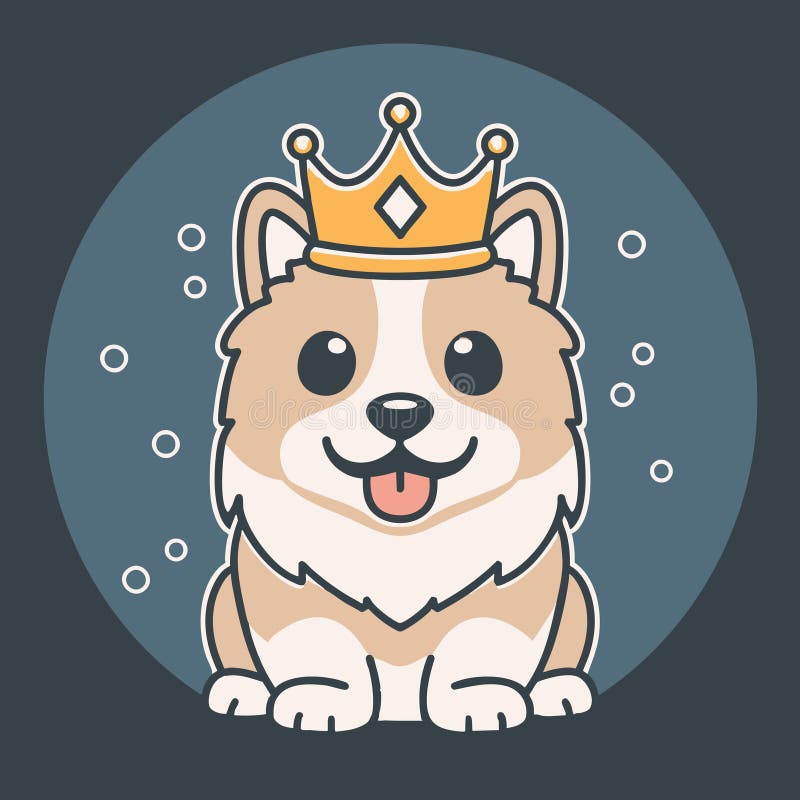 Illustration Cute Dog with Crown Stock Vector - Illustration of puppy ...
