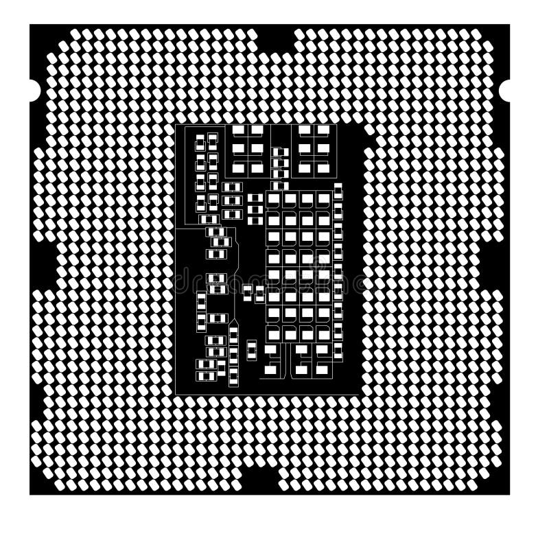 Simple Illustration of Digital Electronic Computer CPU Chip Icon Stock ...