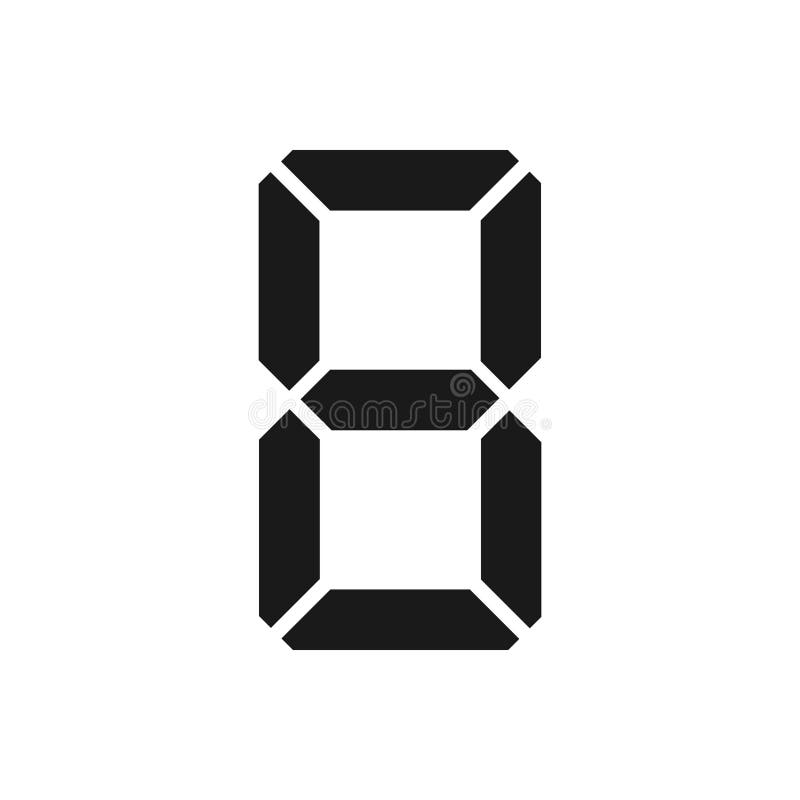 Simple Illustration of Digital Number. Electronic Figure of Number ...