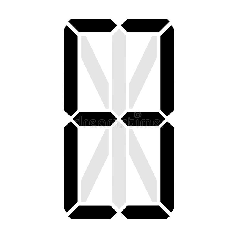 Simple Illustration of Digital Number. Electronic Figure of Number ...