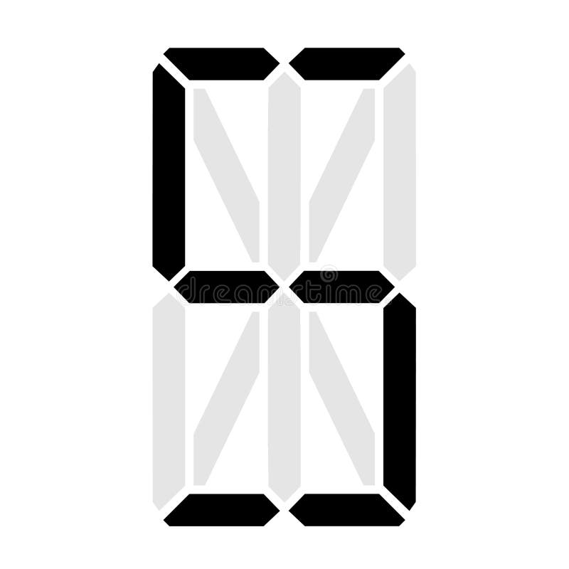 Simple Illustration of Digital Number. Electronic Figure of Number Five ...