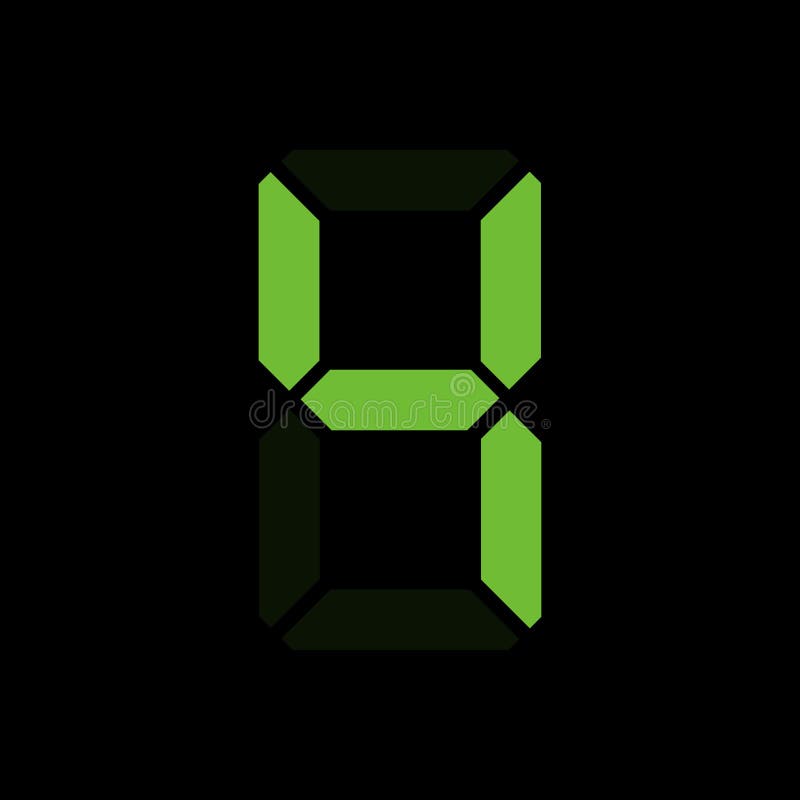 Simple Illustration of Digital Number. Electronic Figure of Number Four ...