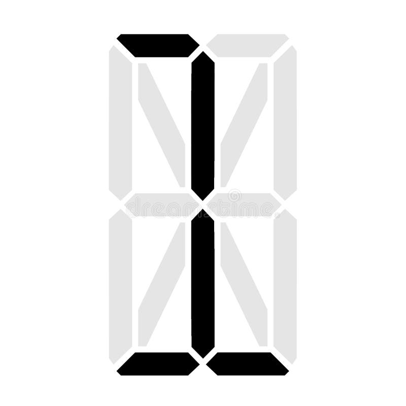 Simple Illustration of Digital Number. Electronic Figure of Number One ...
