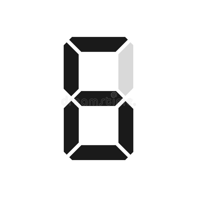 Simple Illustration of Digital Number. Electronic Figure of Number Six ...