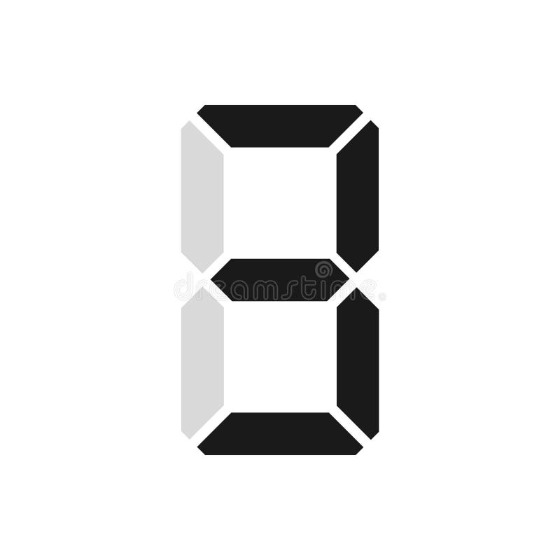 Simple Illustration of Digital Number. Electronic Figure of Number ...
