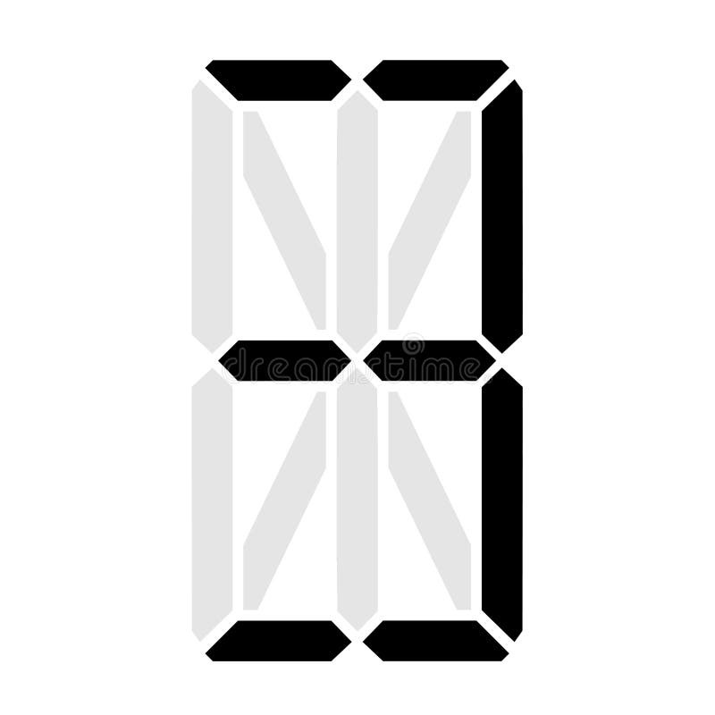 Simple Illustration of Digital Number. Electronic Figure of Number ...