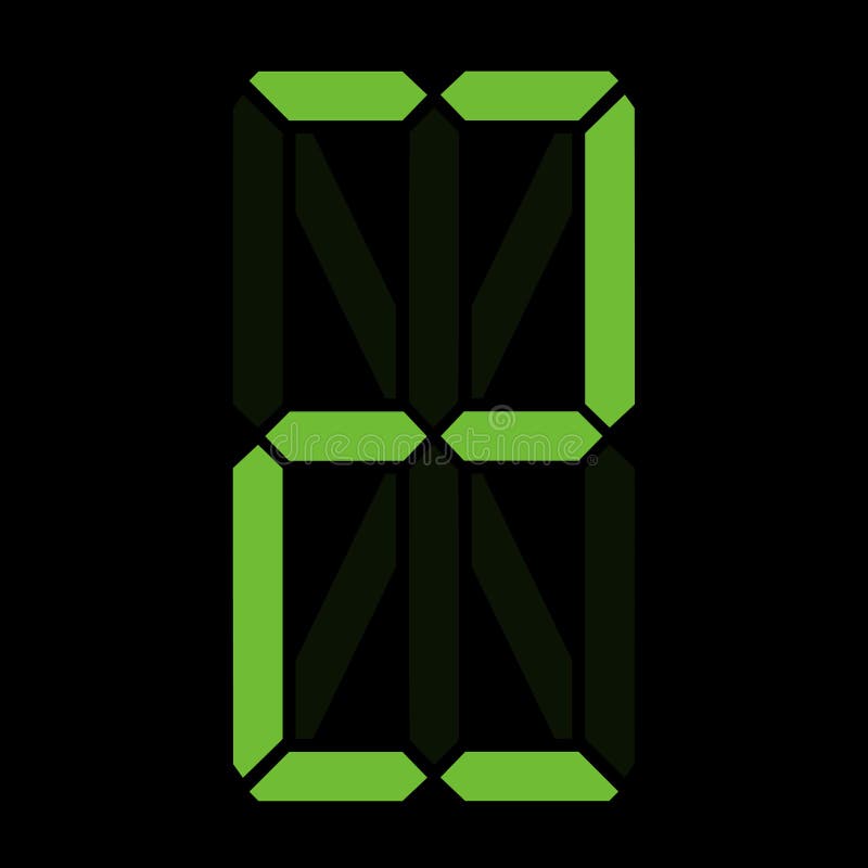Simple Illustration of Digital Number. Electronic Figure of Number Two ...