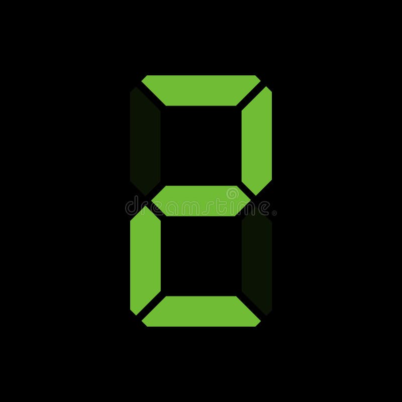 Simple Illustration of Digital Number. Electronic Figure of Number Two ...