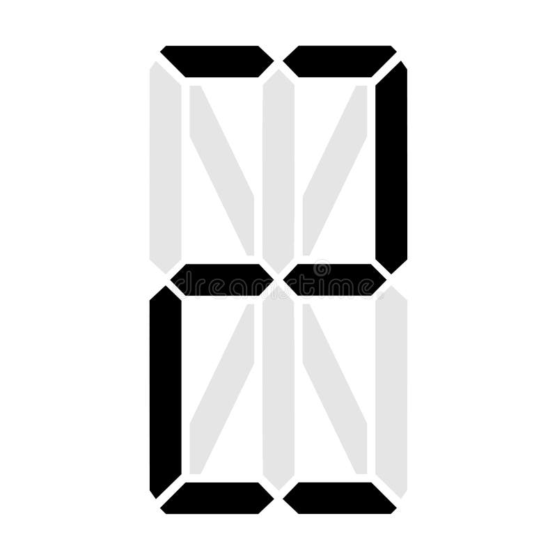 Simple Illustration of Digital Number. Electronic Figure of Number Two ...