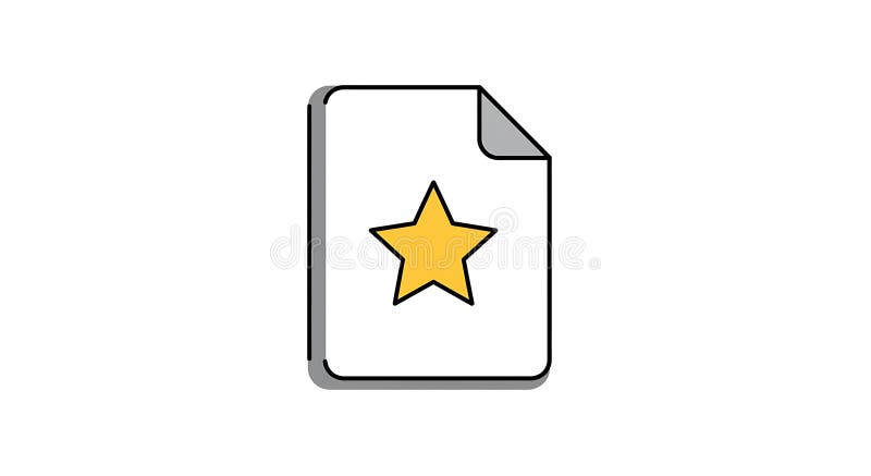 A Simple Illustration of a Document Icon with a Yellow Star in the ...