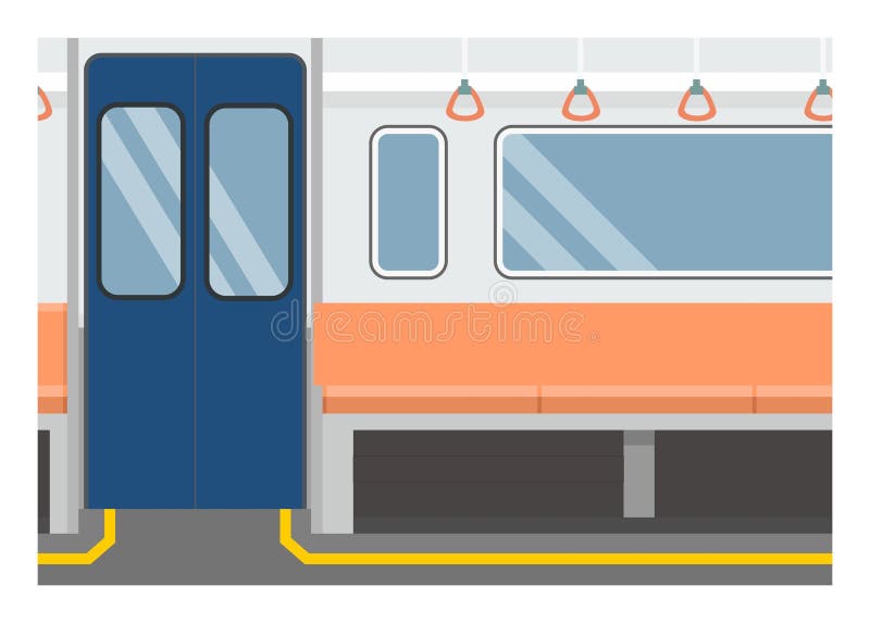 Empty Commuter Train Car. Simple Flat Illustration. Stock Vector ...