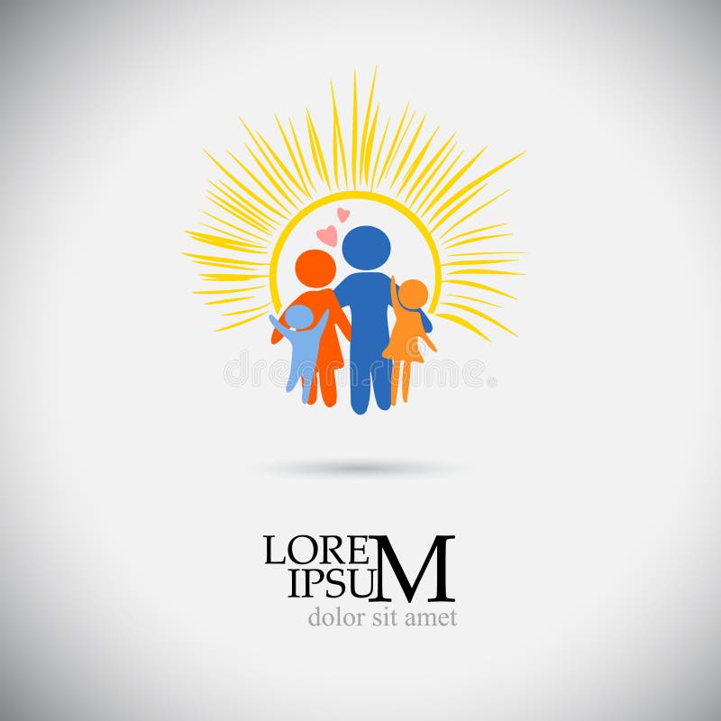 A Simple Illustration of a Family Together. Vector Stock Vector ...