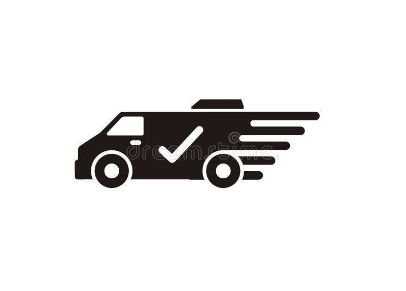 Fast and Trusted Delivery Service by Car Van. Simple Illustration in ...