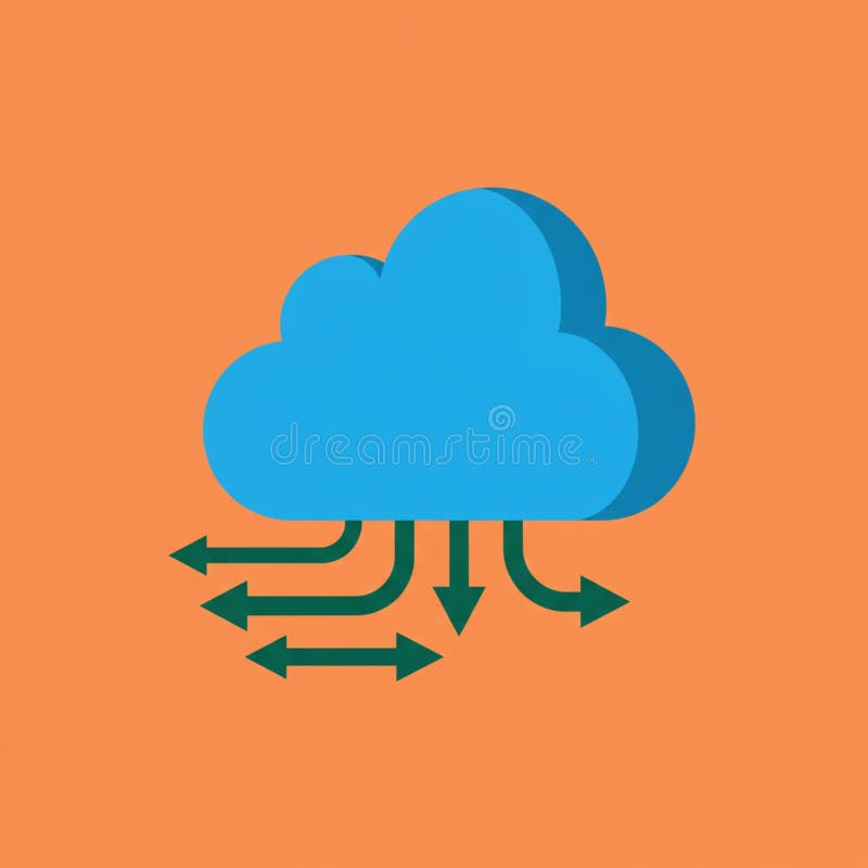 A Simple Illustration Features a Blue Cloud Symbol Centered on an ...