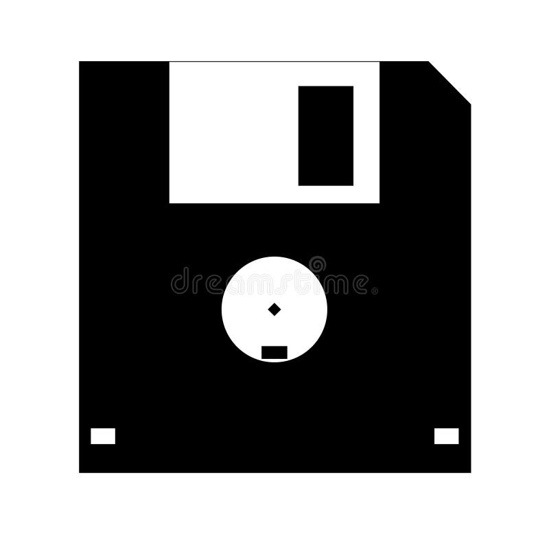 Simple Illustration of Floppy Disk Personal Computer Component Icon ...