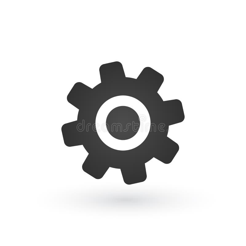 Simple Illustration of Gear Wheel in Grey Colors. Vector Illustration ...