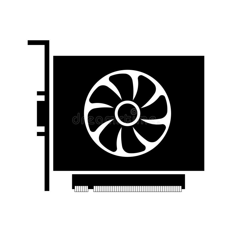 Simple Illustration of Graphics Card GPU. Personal Computer Component ...