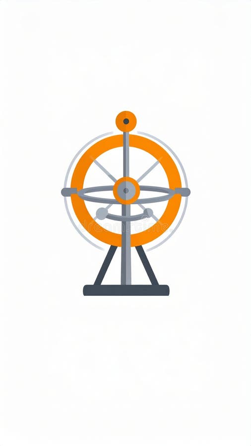 A Simple Illustration of a Gyroscope, Depicting Balance, Motion, and ...