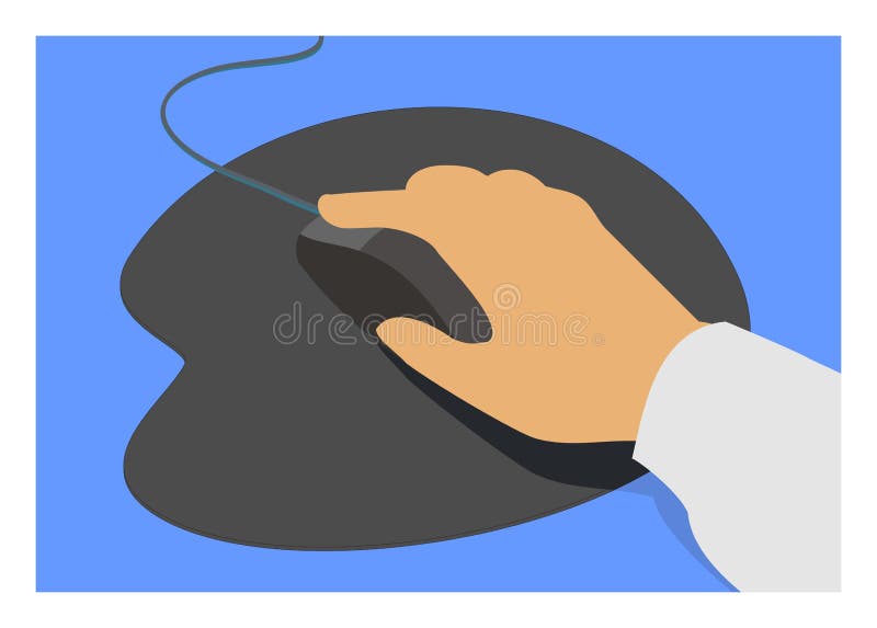 Hand Holding Mouse. Simple Flat Illustration Stock Vector ...