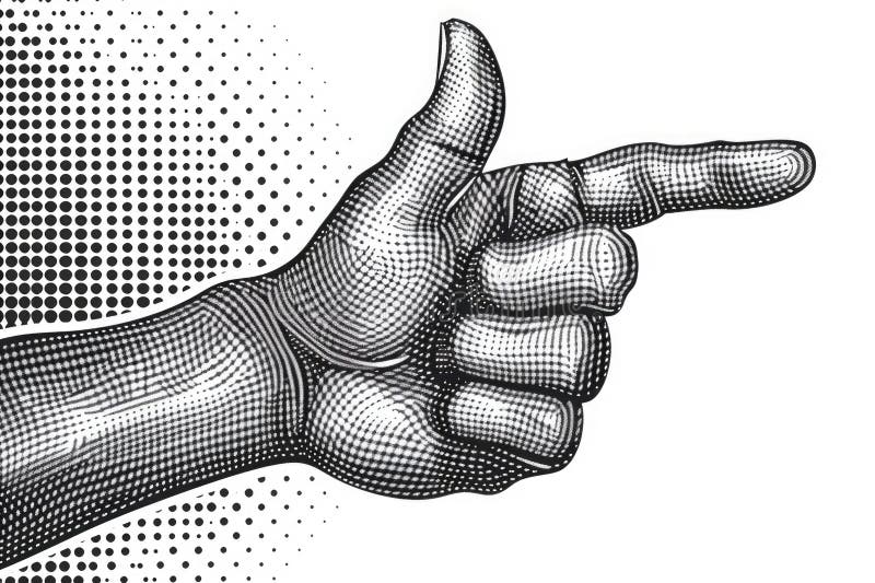 A Simple Illustration of a Hand Pointing To Something, Suitable for Use ...