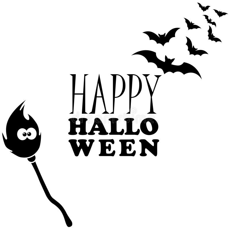 Simple Illustration of Happy Halloween Text Icon Concept for Halloween ...