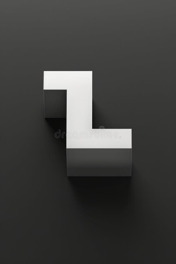 A Simple Illustration of an L-shaped Object in White Against a Black ...