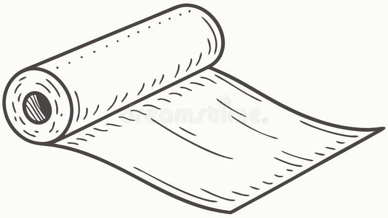 Simple Illustration of a Large Roll of Fabric or Material Vector Art ...