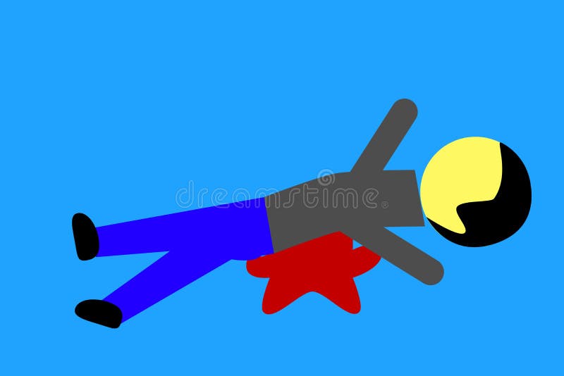 Simple Illustration, Man Killed Stock Vector - Illustration of night ...