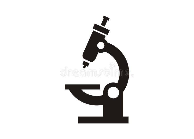 Microscope. Simple Illustration in Black and White Stock Vector ...