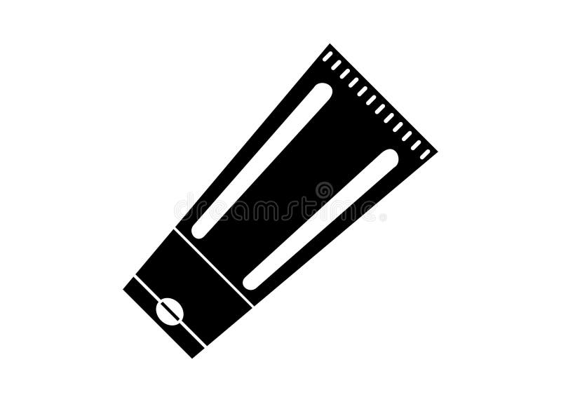 Paste Tube Packaging. Simple Illustration in Black and White. Stock ...