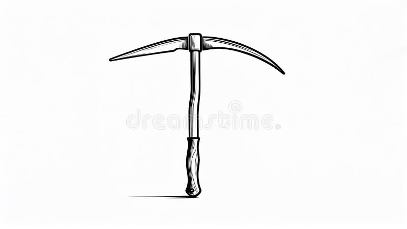 Pickaxe Sketch Illustration on White Stock Illustration - Illustration ...