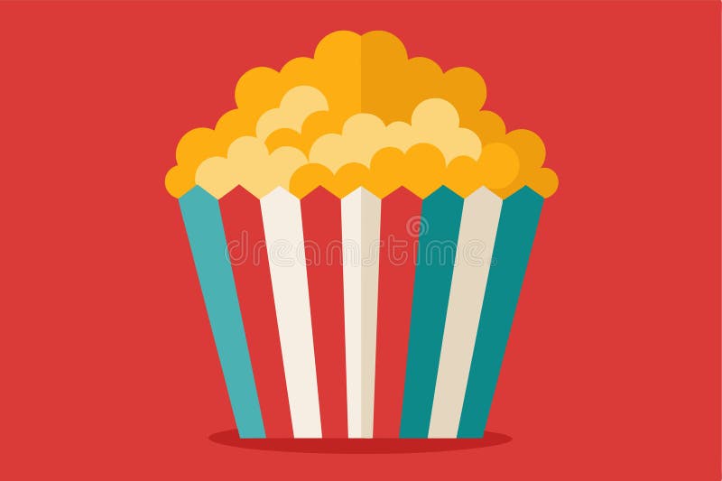A Simple Illustration of a Popcorn Bucket in Flat Style, Popcorns ...