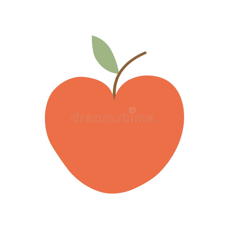Simple Illustration of a Red Apple in a Flat Style Stock Vector ...