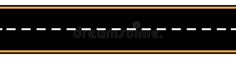 Simple Illustration of a Road with a White Dashed Line Vector Stock ...