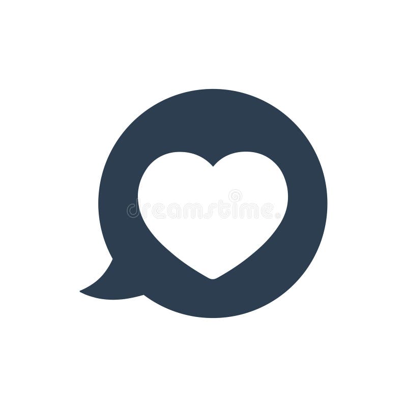 Romantic Chat Solid Icon. Reciprocity Dialogue and Like or Compliment ...