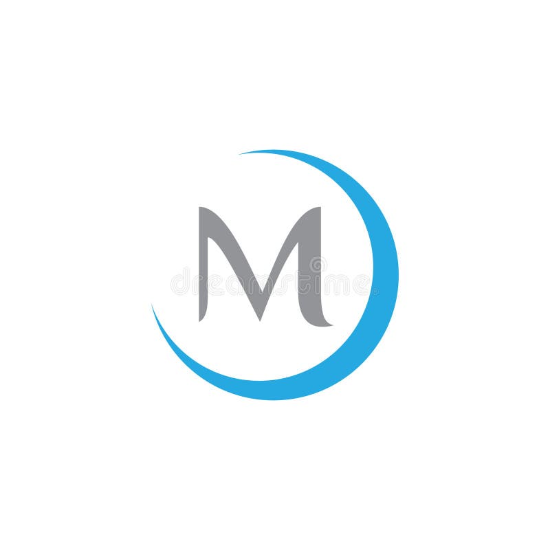 Simple, Illustration Round Letter M Vector on the White Background ...