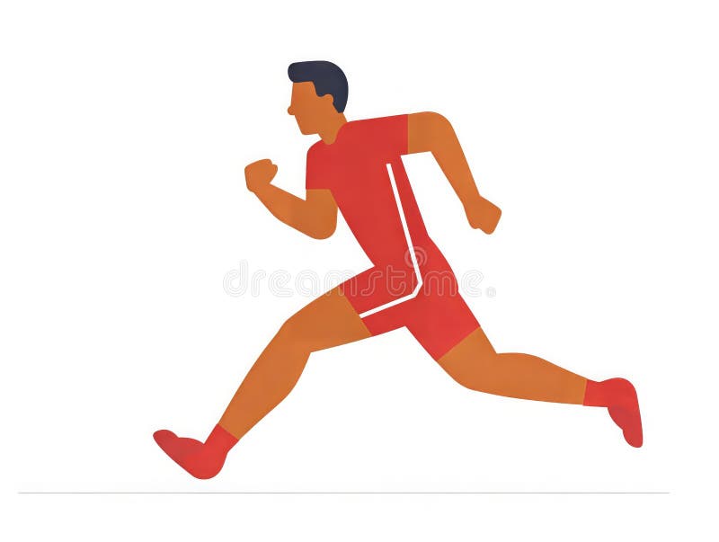 Simple Illustration of a Runner Running at Full Speed Stock ...