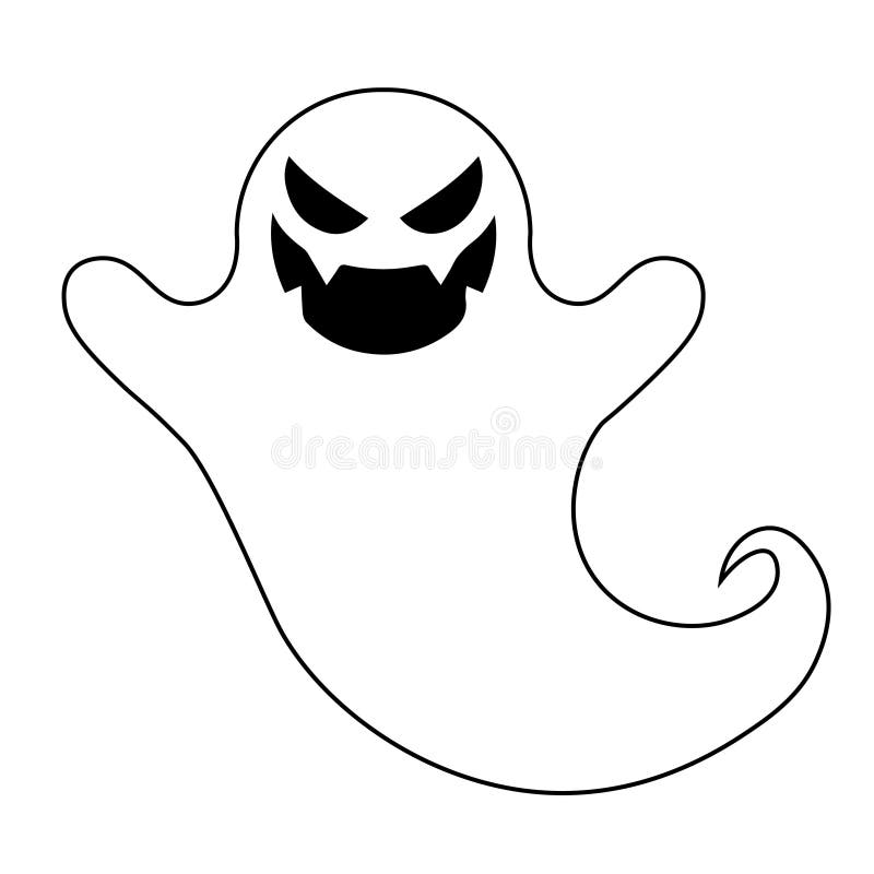 Simple Illustration of Scary Ghost Monster for Halloween Day Stock ...
