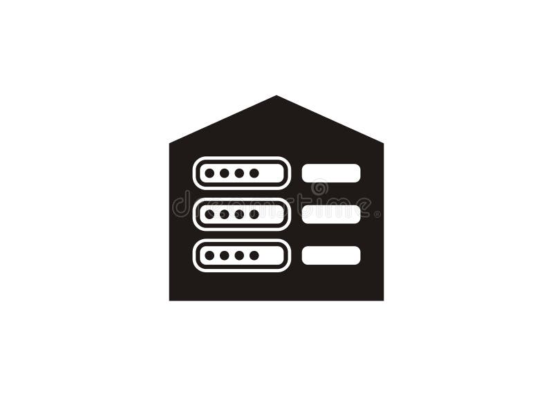Server Room. Simple Illustration in Black and White. Stock Vector ...