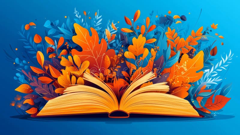 A Simple Illustration Showing a Book on a Blue Background Representing ...