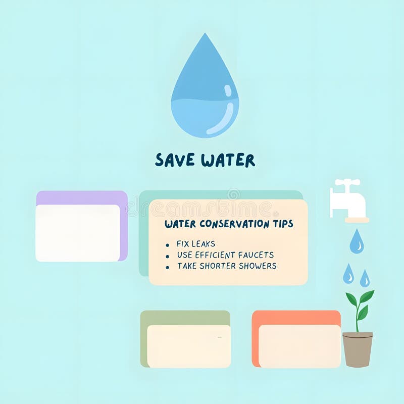 Save Water Tips Water Conservation Illustration Stock Illustration ...