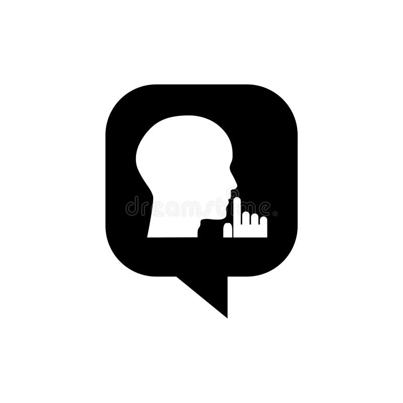 Silence icon with shadow stock illustration. Illustration of human ...