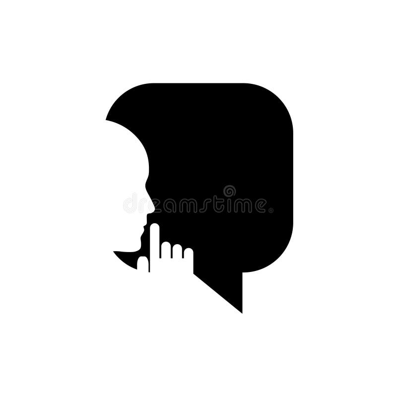 Silence icon with shadow stock illustration. Illustration of human ...