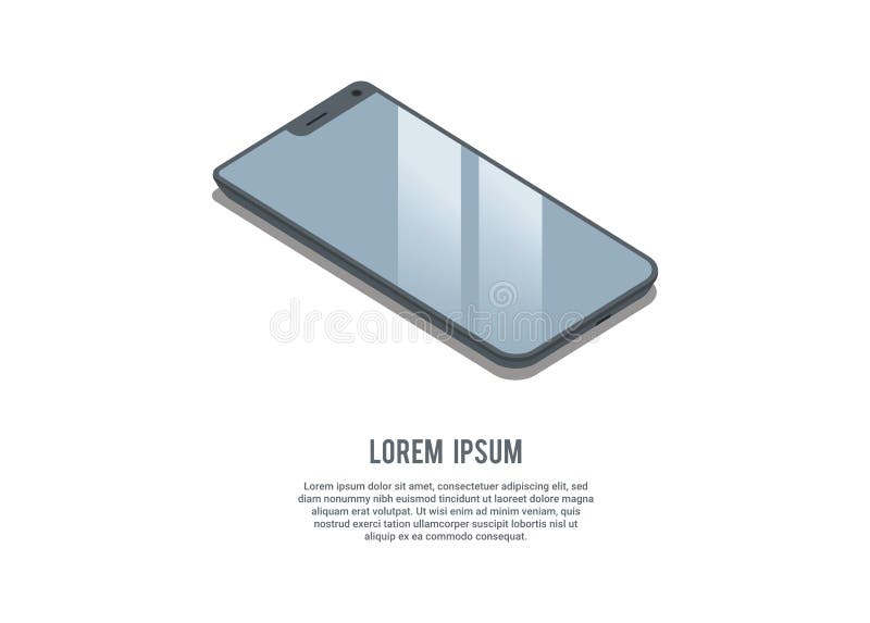 Smartphone in Isometric View. Simple Flat Illustration. Stock Vector ...