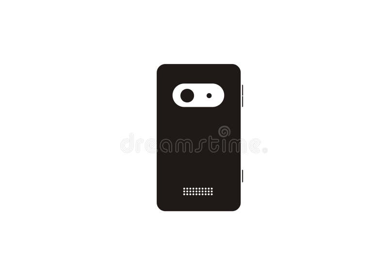 Rear Side/back Side of a Smartphone. Simple Illustration in Black and ...