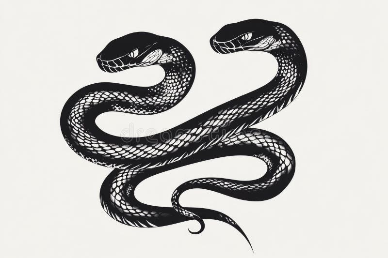 A Simple Illustration of a Snake in Monochrome Colors Stock ...