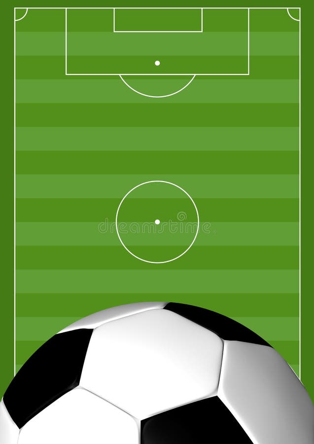 Simple Illustration of a Soccer Field and a Ball Stock Illustration ...